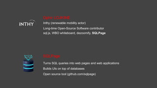 SQLPage : building a web app for archaeologists in SQL | PPT