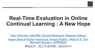 論文紹介：Real-Time Evaluation in Online Continual Learning: A New Hope | PDF