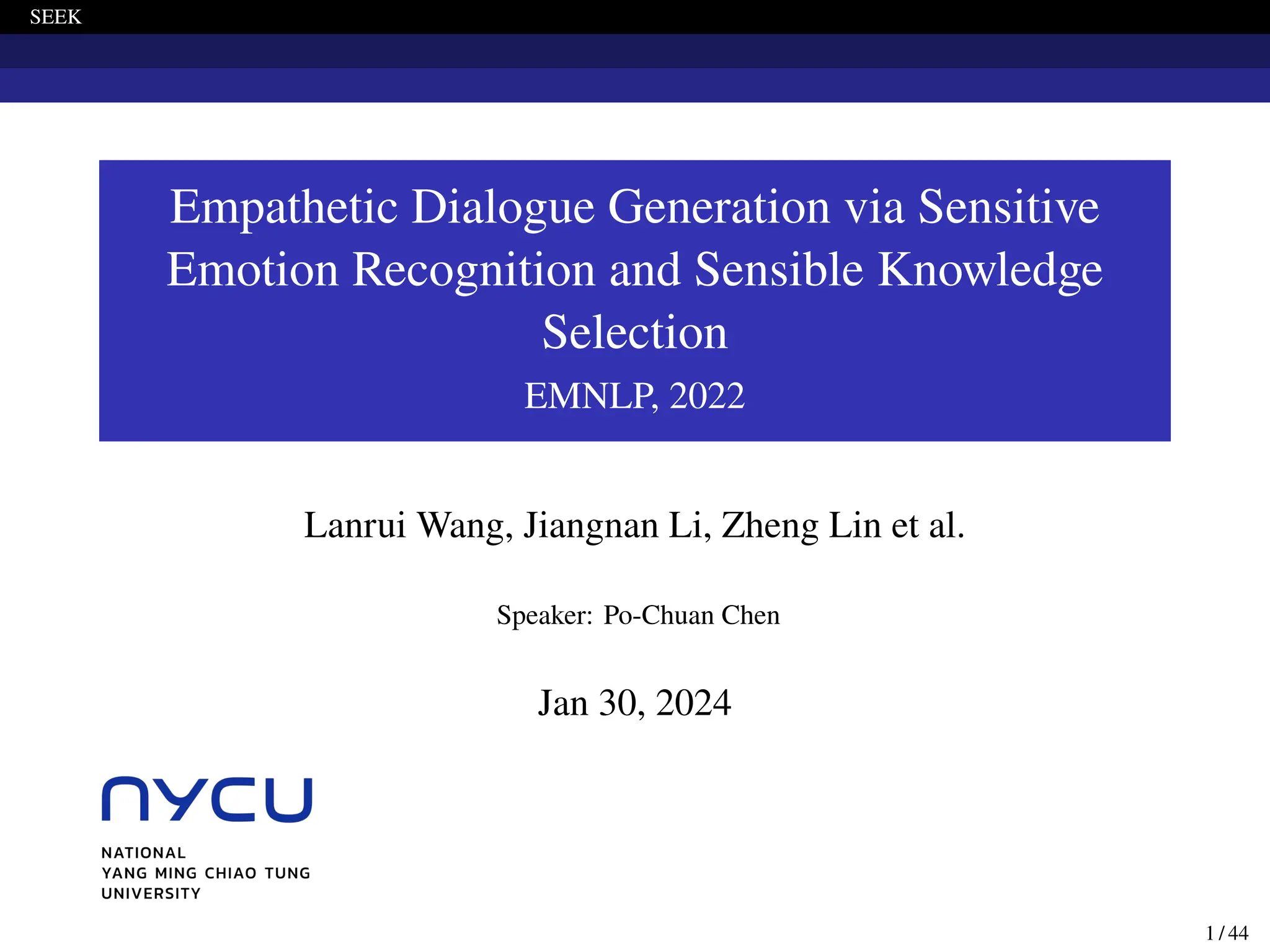 Empathetic Dialogue Generation via Sensitive Emotion Recognition and Sensible Knowledge ...