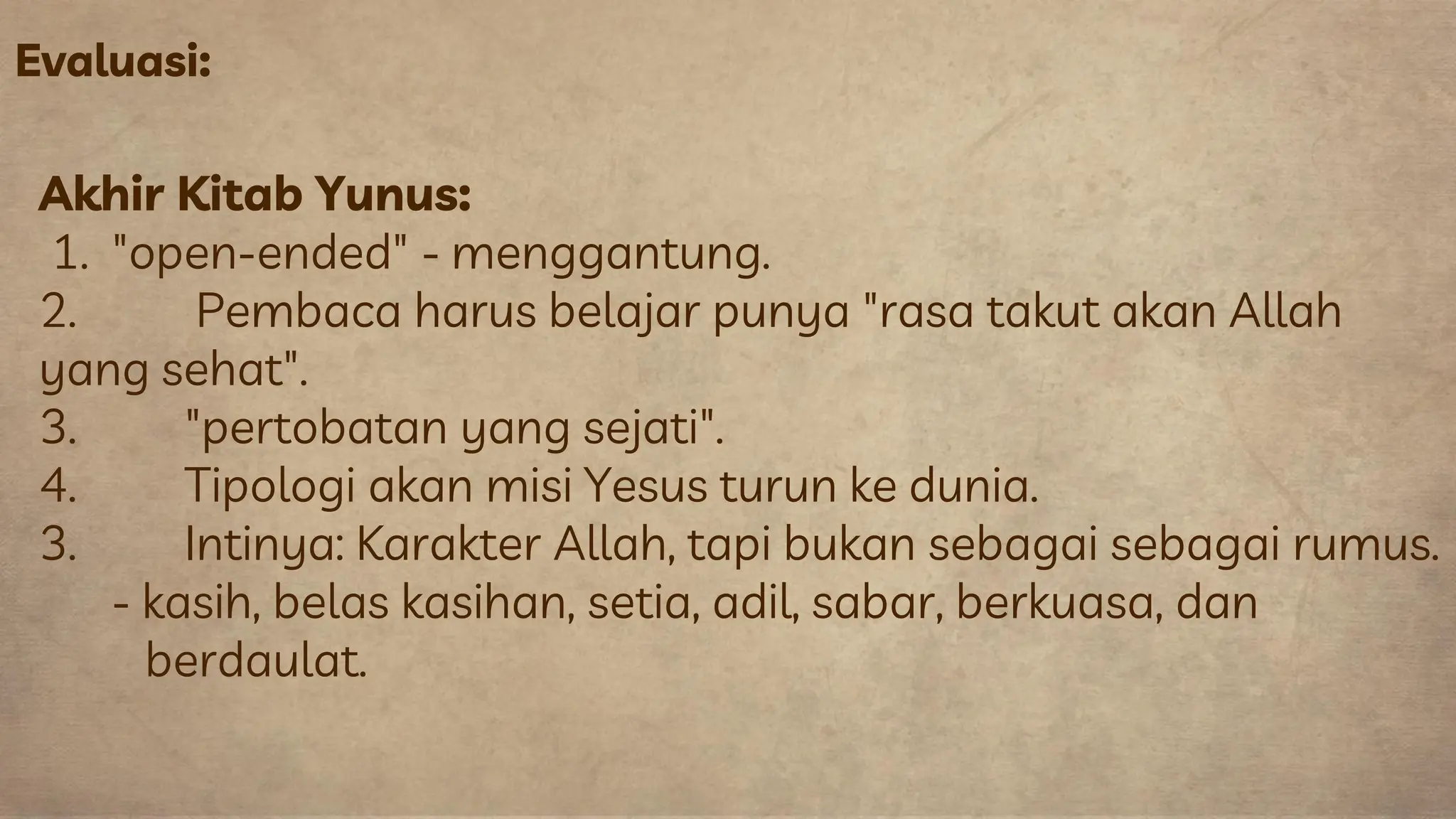 Evaluasi Kelas Bedah Kitab Yunus (BK_Yun) | PDF