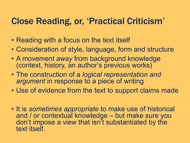 How to Read a Poem- Close reading and practical criticism | PPT