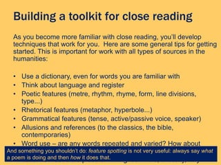 How to Read a Poem- Close reading and practical criticism | PPT