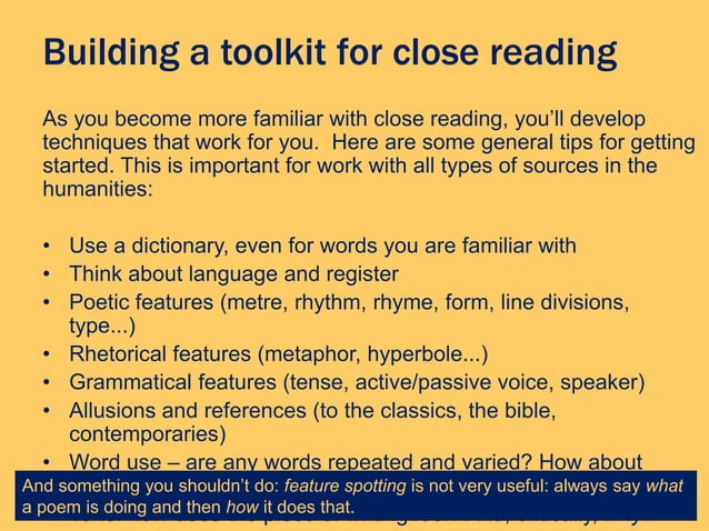 How to Read a Poem- Close reading and practical criticism | PPT