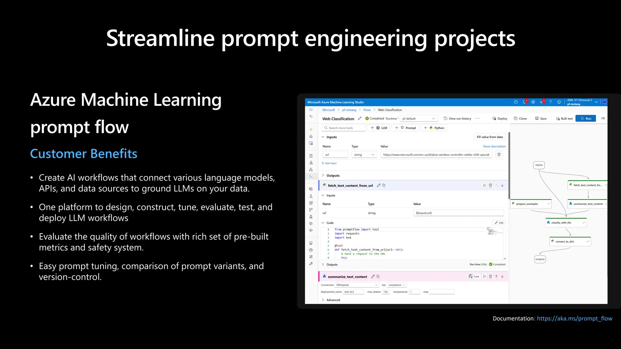 LLMOps with Azure Machine Learning prompt flow | PDF