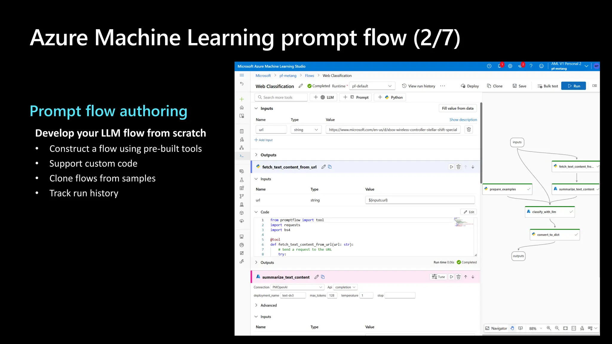 LLMOps with Azure Machine Learning prompt flow | PDF