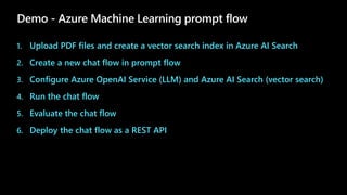 LLMOps with Azure Machine Learning prompt flow | PPT