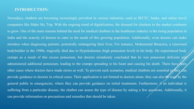 health care chatbot using data science with python | PPTX | Artificial ...