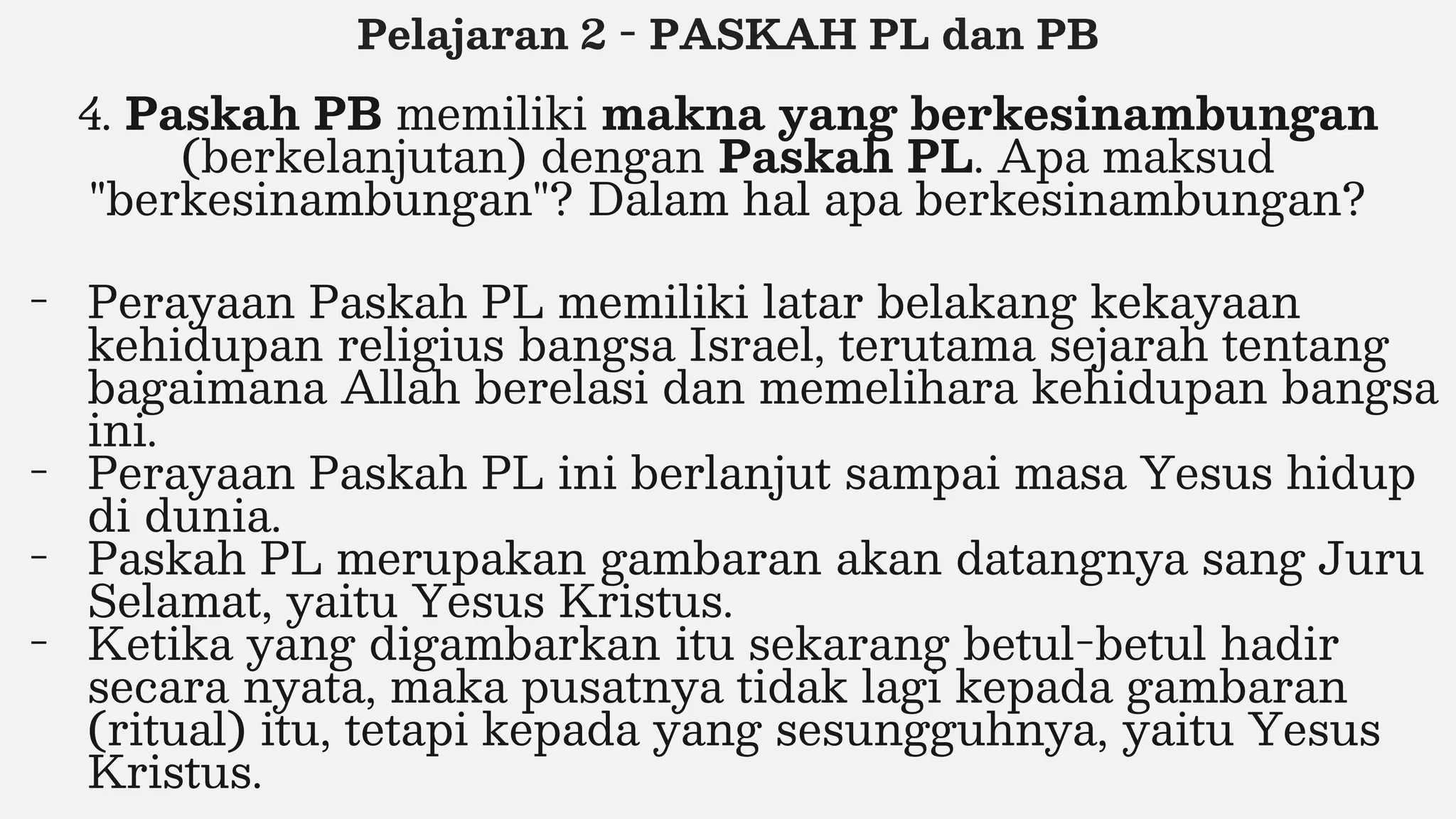 Evaluasi Kelas Memahami Makna Paskah (MMP) | PDF
