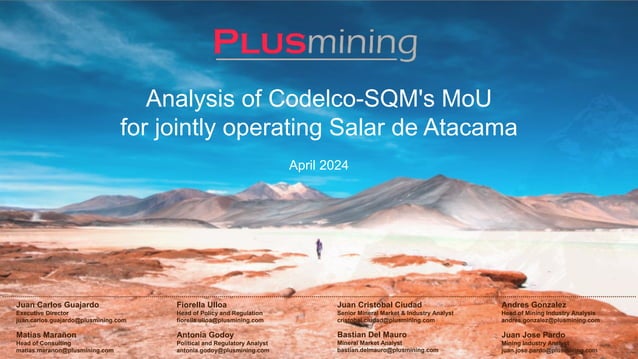 Memorándum de Entendimiento (MoU) entre Codelco y SQM | PPT