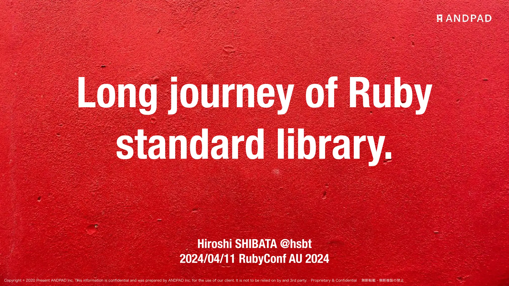 Long journey of Ruby standard library at RubyConf AU 2024 | PPT