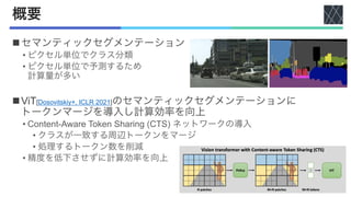 論文紹介：Content-Aware Token Sharing for Efficient Semantic Segmentation With Vision Transformers | PPT