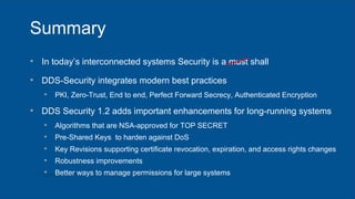 DDS-Security 1.2 - What's New? Stronger security for long-running systems | PDF