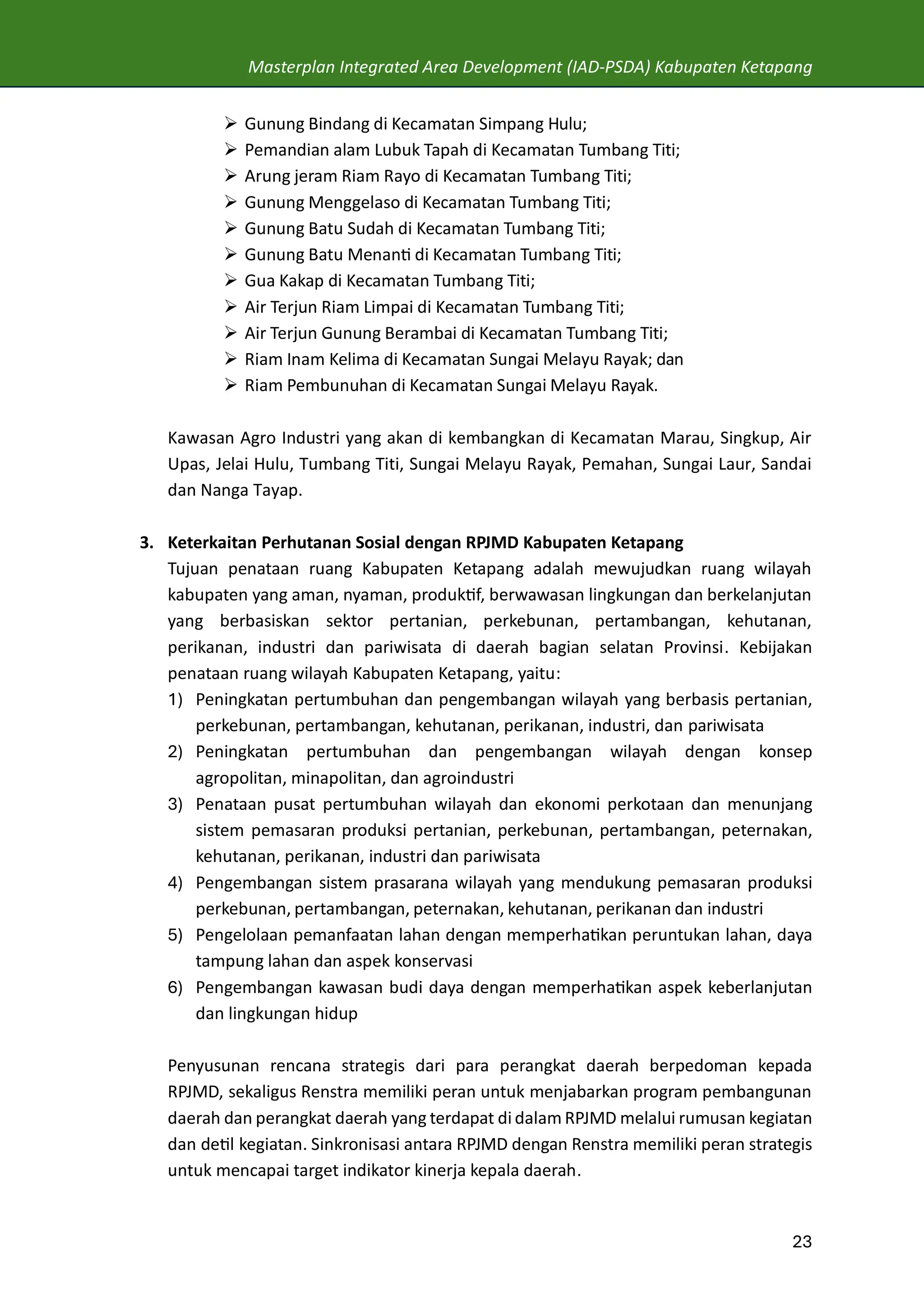 Masterplan IAD-PSDA Kabupaten Ketapang Provinsi Kalimantan Barat | PDF