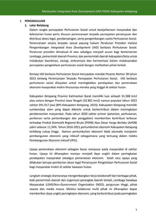 Masterplan IAD-PSDA Kabupaten Ketapang Provinsi Kalimantan Barat | PDF