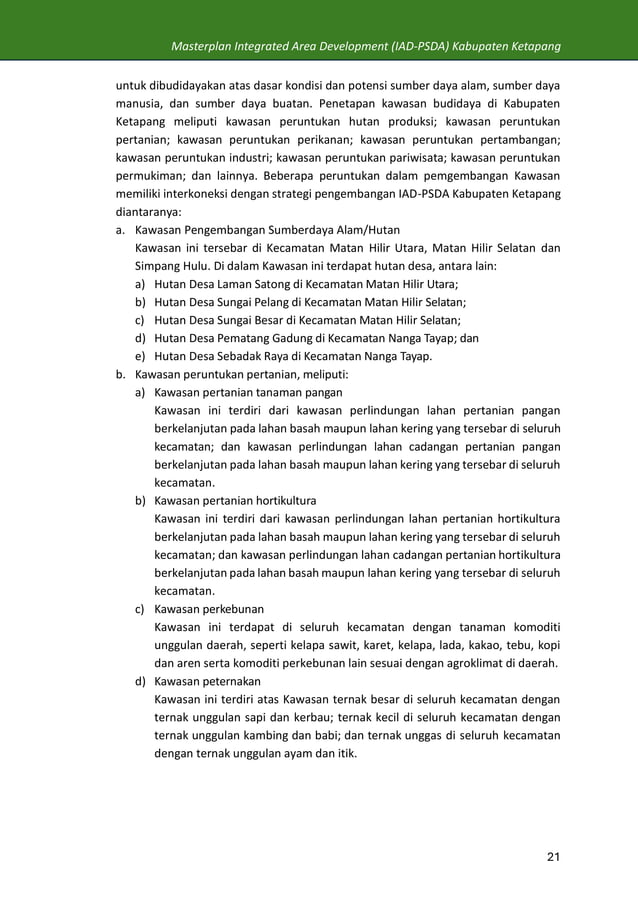 Masterplan IAD-PSDA Kabupaten Ketapang Provinsi Kalimantan Barat | PDF