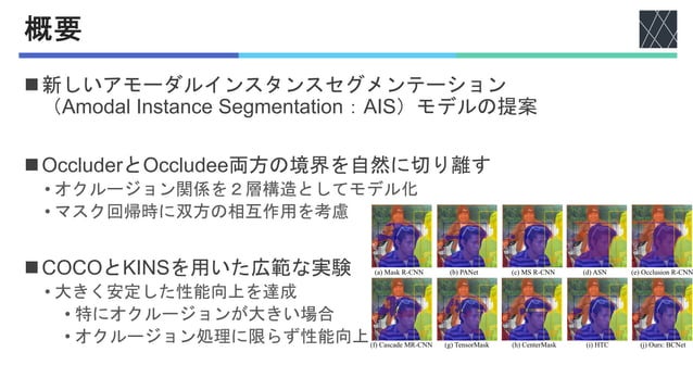論文紹介:deep Occlusion Aware Instance Segmentation With Overlapping Bilayers Ppt