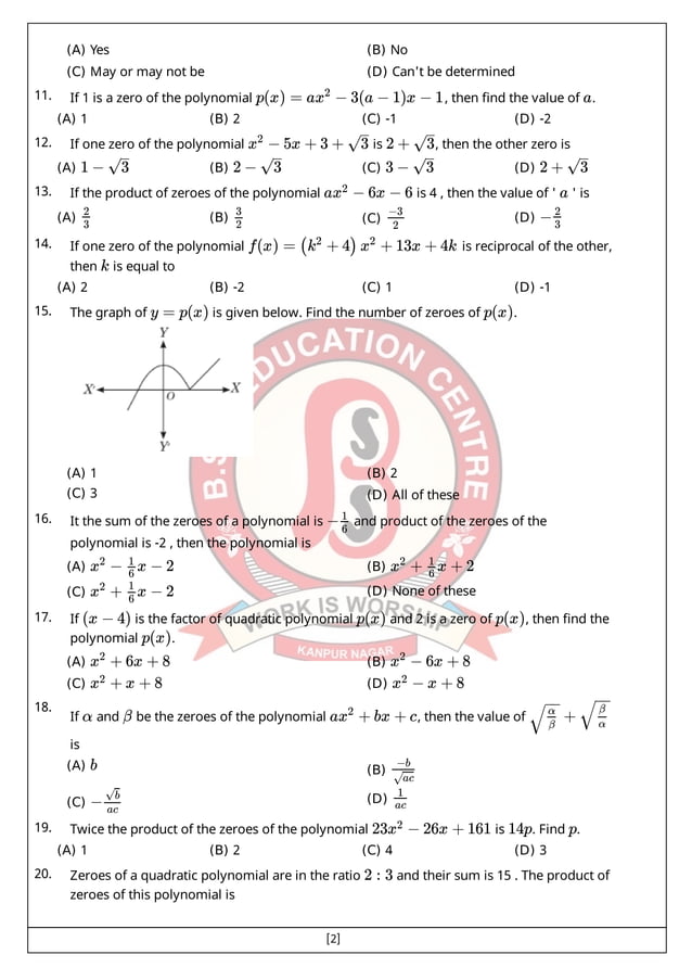 maths class 10 practice sheet boards important.pdf
