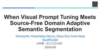論文紹介：When Visual Prompt Tuning Meets Source-Free Domain Adaptive Semantic Segmentation | PPT