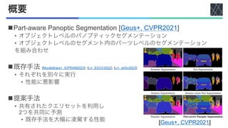 論文紹介：Task-aligned Part-aware Panoptic Segmentation through Joint Object-Part Representations | PPT