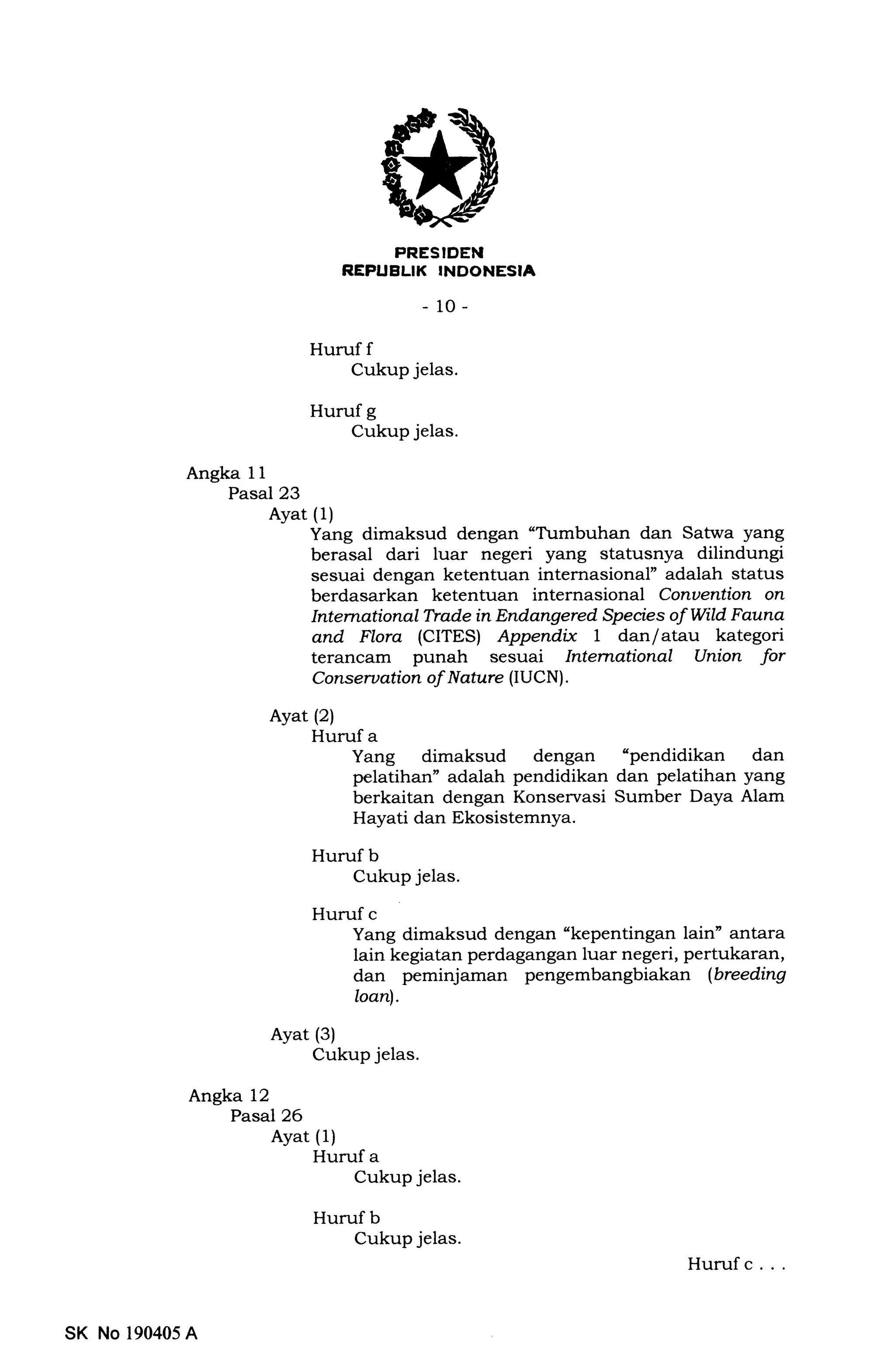 UU 32/2024 Perubahan UU 5/1990 tentang KONSERVASI SDAHE | PDF