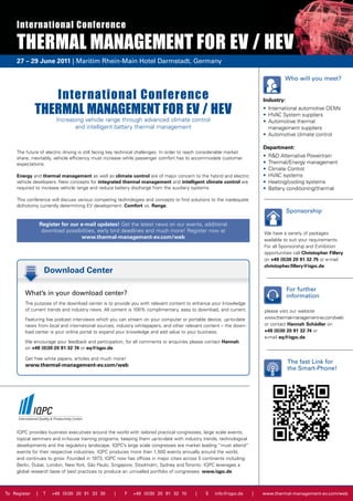 International Conference Thermal Management for EV/HEV | PDF