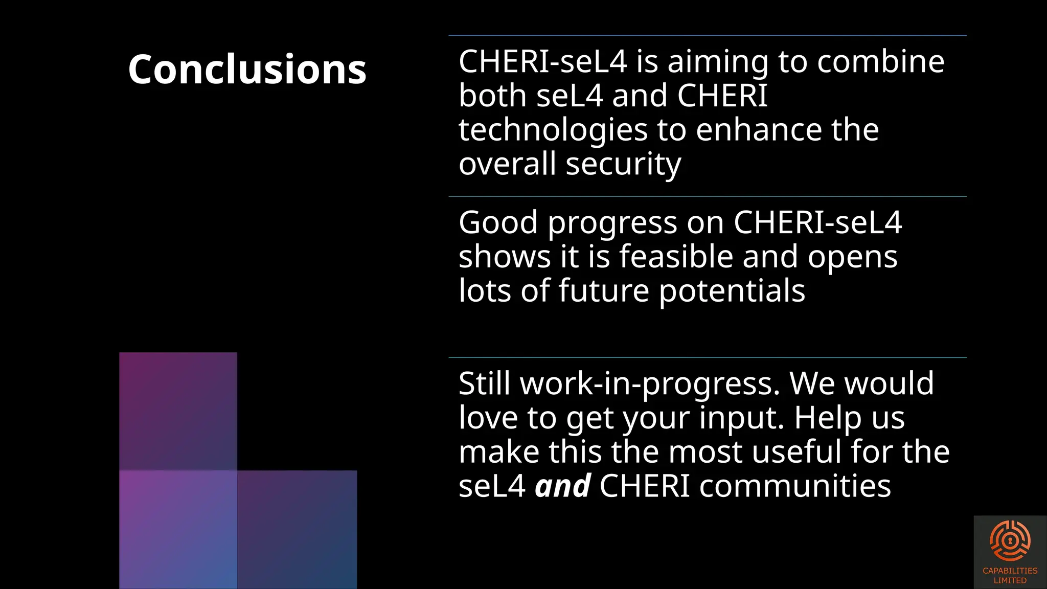 CHERI-seL4: Enhancing seL4’s C/C++ userspace memory safety using CHERI | PPTX