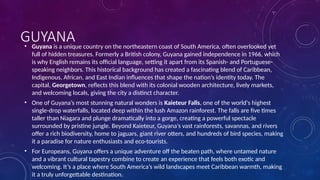 America - Presentation of French Guiana, Guyana and Suriname | PPTX