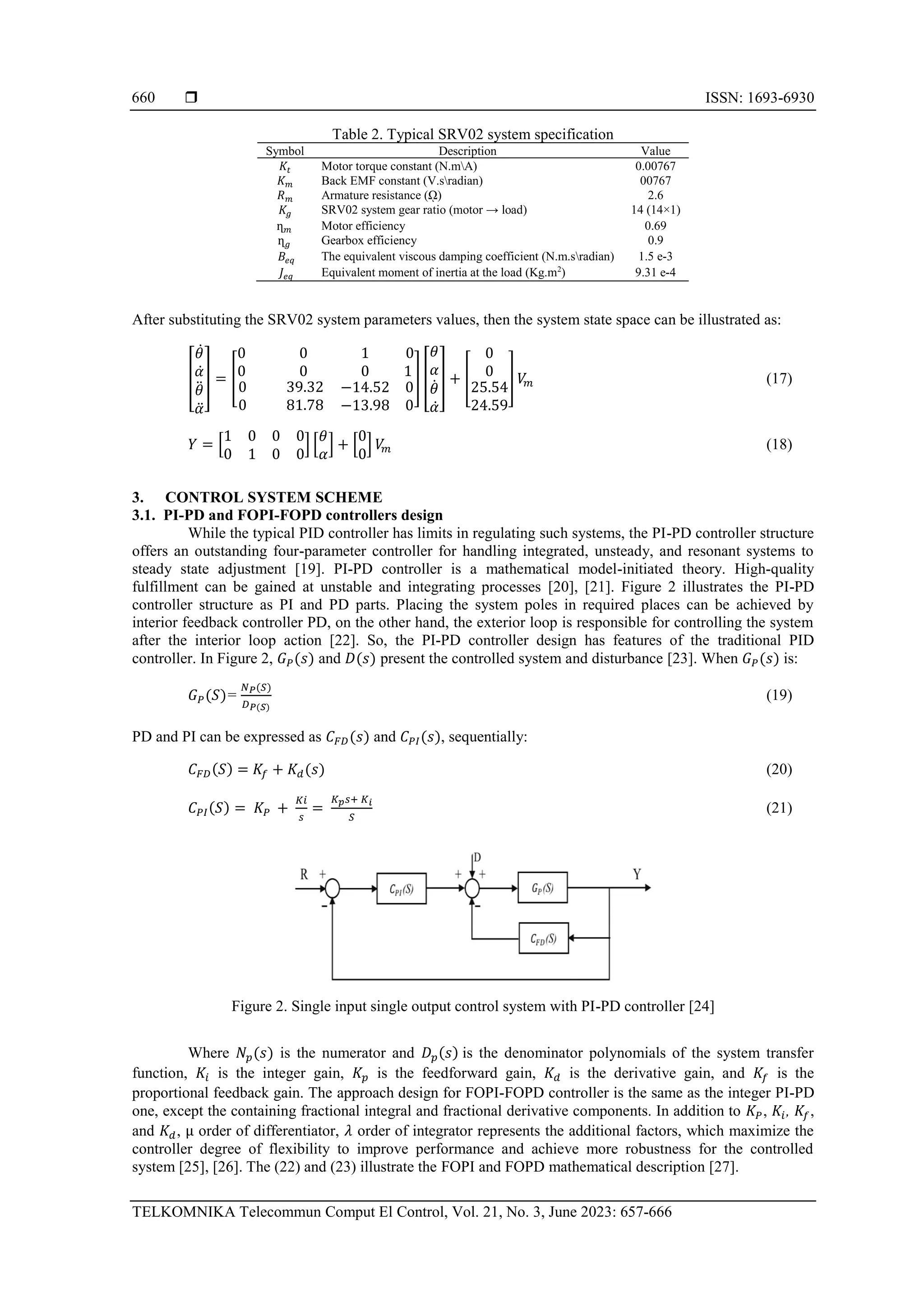 Optimal FOPI-FOPD controller design for rotary inverted pendulum system using grey wolves ...
