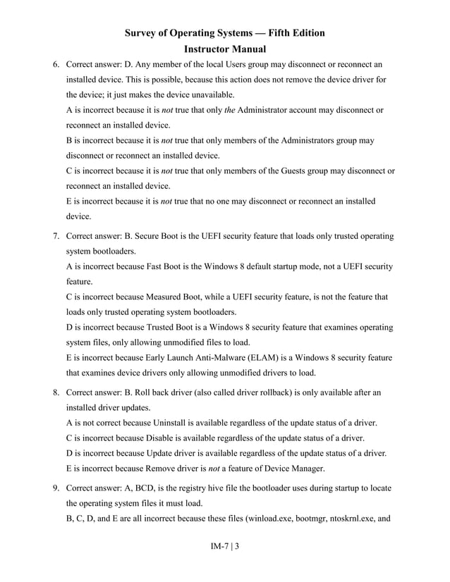 Survey of Operating Systems 5th Edition Holcombe Solutions Manual | PDF