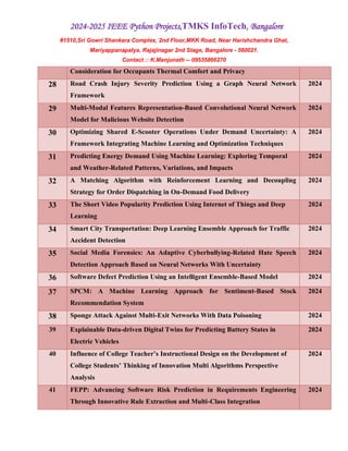2024 and 2025 Python IEEE Machine Learning Projects List.pdf