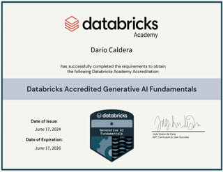 2024 Databricks Accredited Generative AI Fundamentals.pdf | Information ...