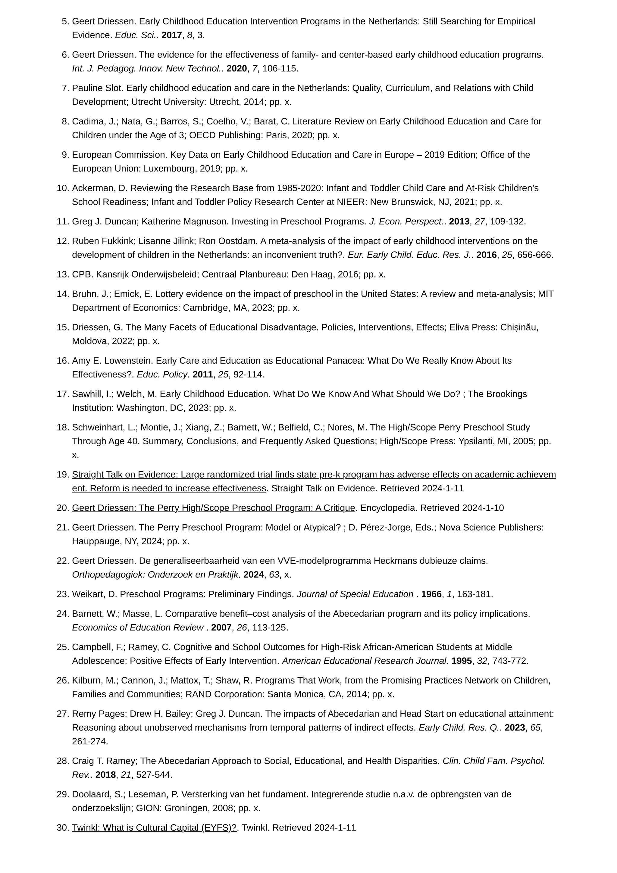 Geert Driessen (2024) Encyclopedia Abecedarian an impossible model preschool program | PDF