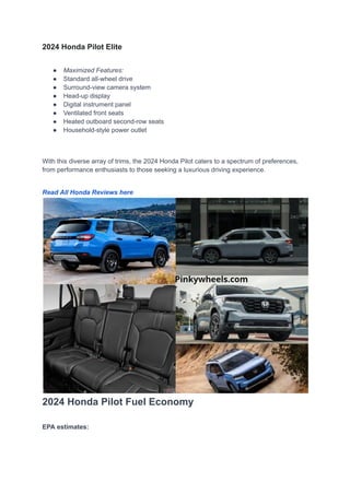 2024 Honda Pilot Review, Specs and Prices.pdf