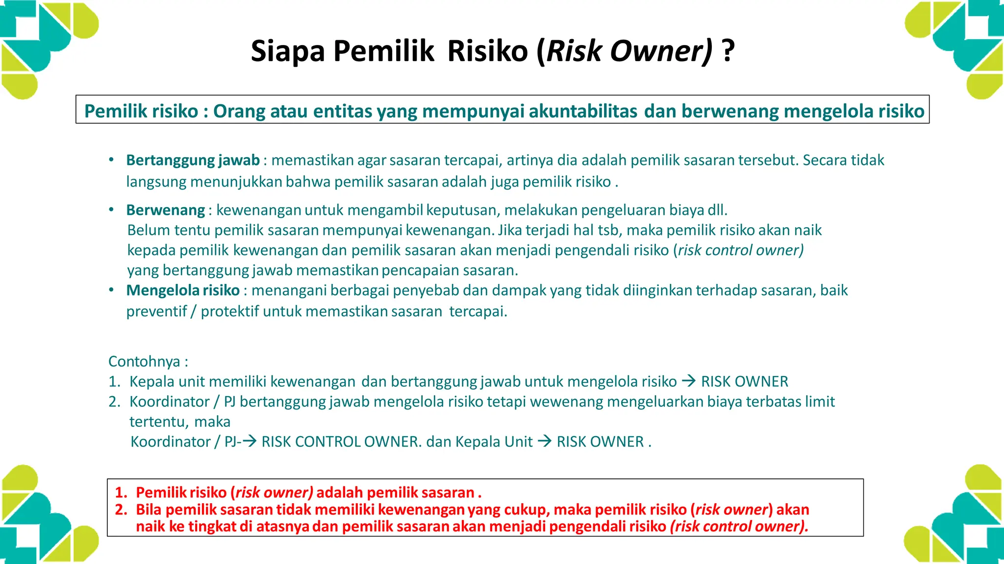 manajemen risiko di puskesmas dari kemenkes | PDF