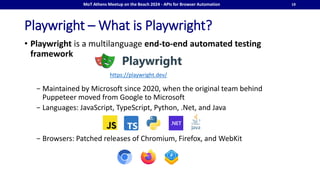 APIs for Browser Automation (MoT Meetup 2024) | PPT