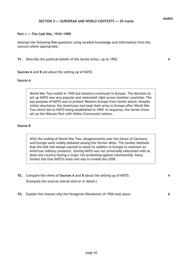 National 5 History exam paper - 2024 topics | PDF