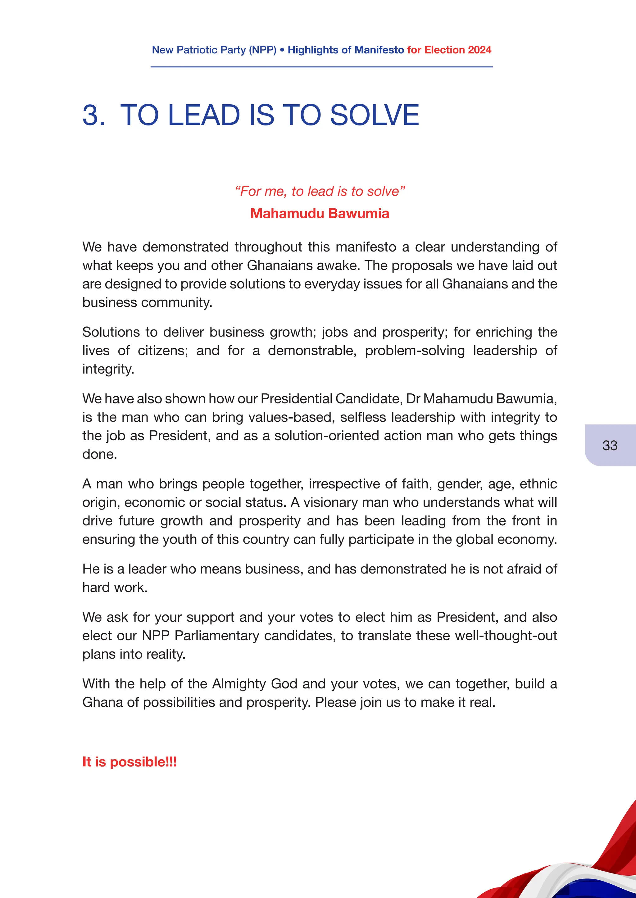 2024 New Patriotic Party (NPP) Manifesto Highlights | PDF