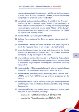2024 New Patriotic Party (NPP) Manifesto Highlights | PDF