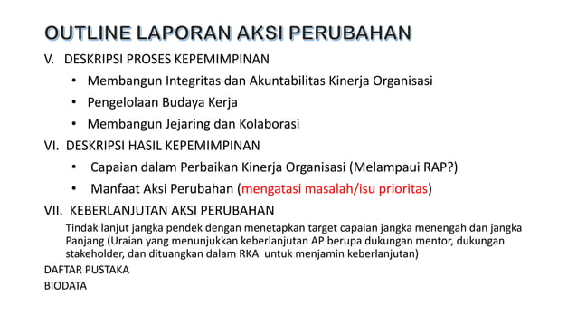 Pembekalan Implementasi Aksi Perubahan PKA | PDF