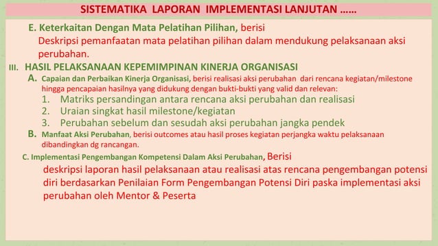 Pembekalan Implementasi Aksi Perubahan PKA | PDF