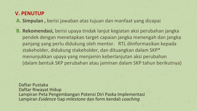 Pembekalan Implementasi Aksi Perubahan PKA | PDF