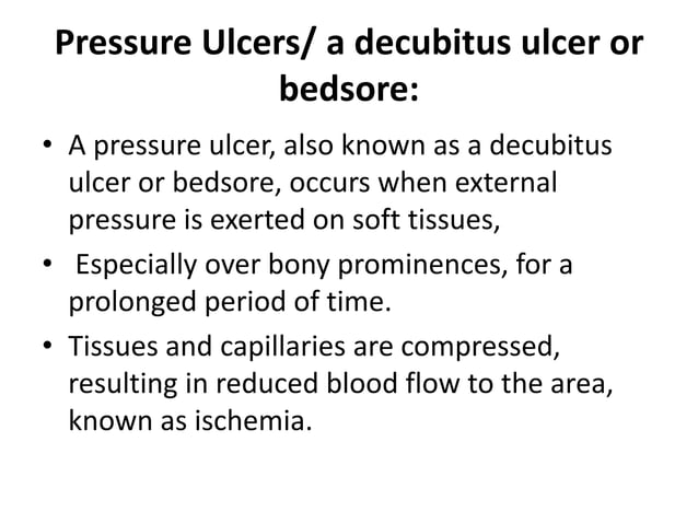 Pressure Ulcers A Decubitus Ulcer Stages Of Bedsore Ppt