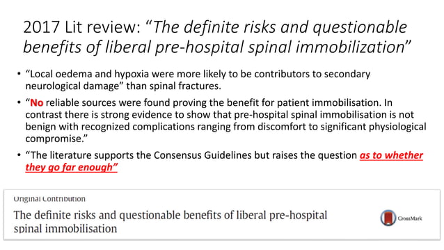 2024 Selective Spinal Motion Restriction in the 21st century | PDF ...