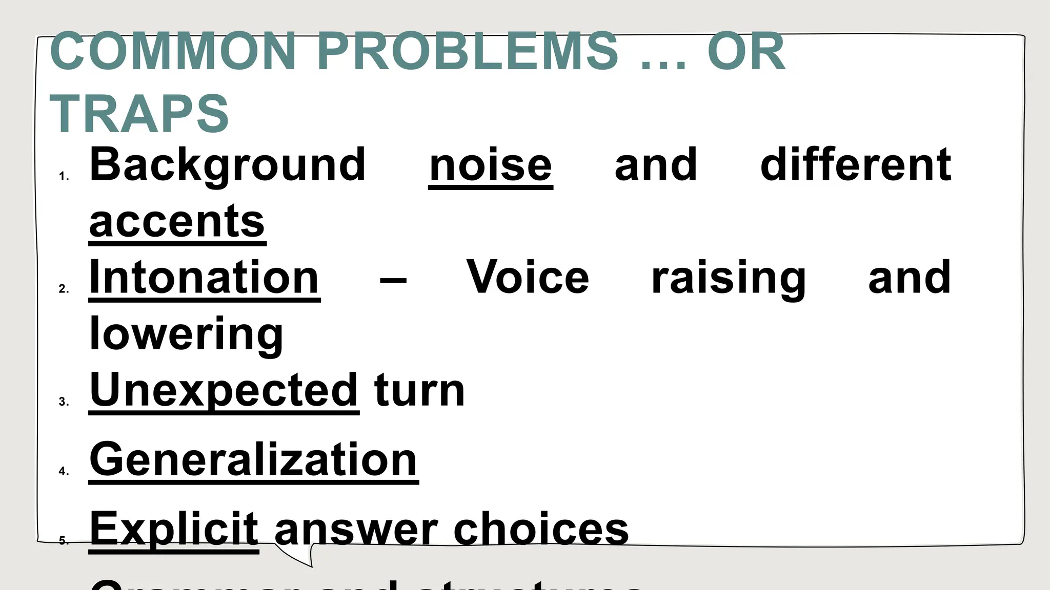 Common traps in listening tests for inte learners | PPTX