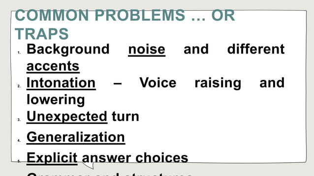 Common traps in listening tests for inte learners | PPT