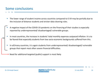 Gwosc (2024). EUROSTUDENT comparative results: Students’ income and ...