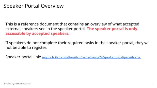 2024 TechXChange Speaker Portal Overview.PPTX