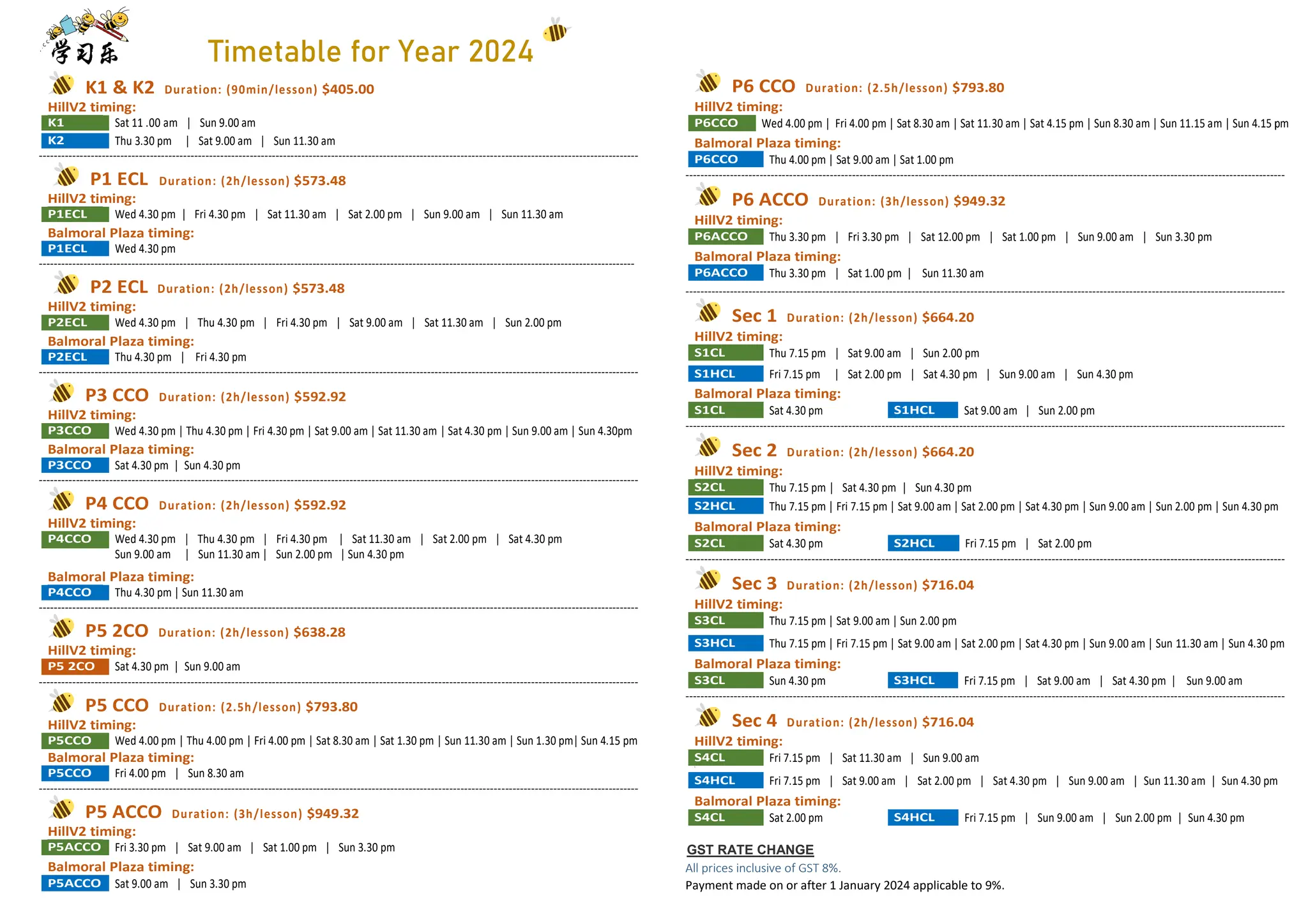 2024_Timetable of education and chinese. | PPT