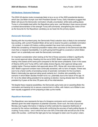 2024 US Elections - FX Outlook (20/01/24) | PDF