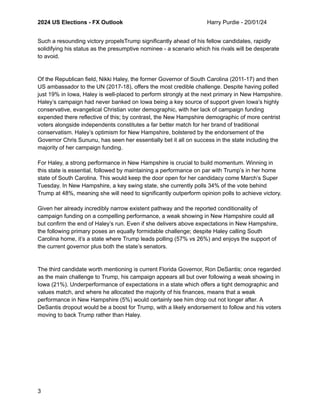 2024 US Elections - FX Outlook (20/01/24) | PDF | Elections | Politics